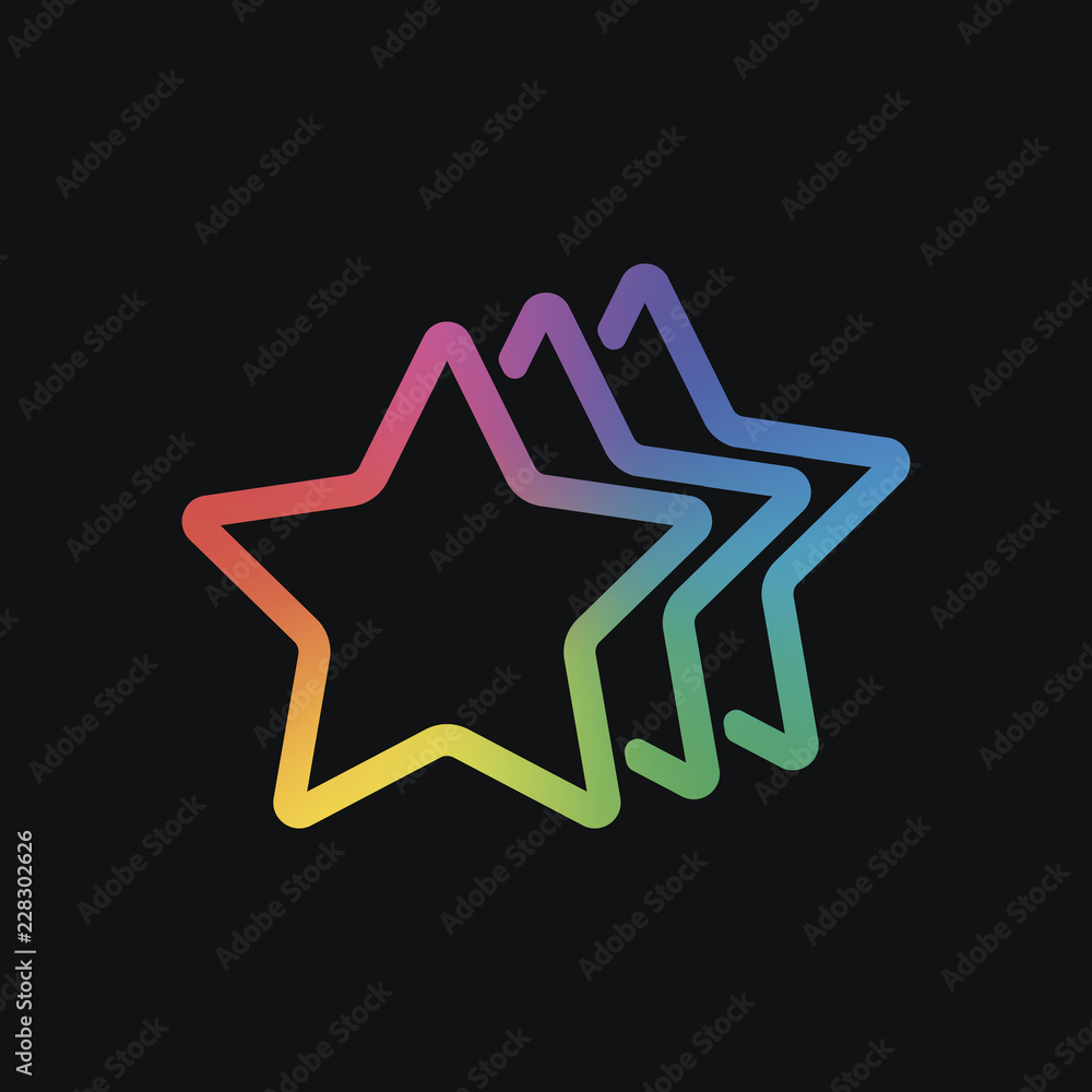 stars rate icon. Rainbow color and dark background Stock Vector | Adobe ...
