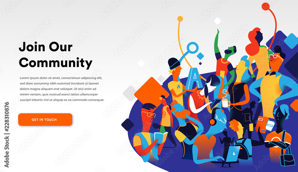 Join the Community Landing Page Stock Vector | Adobe Stock