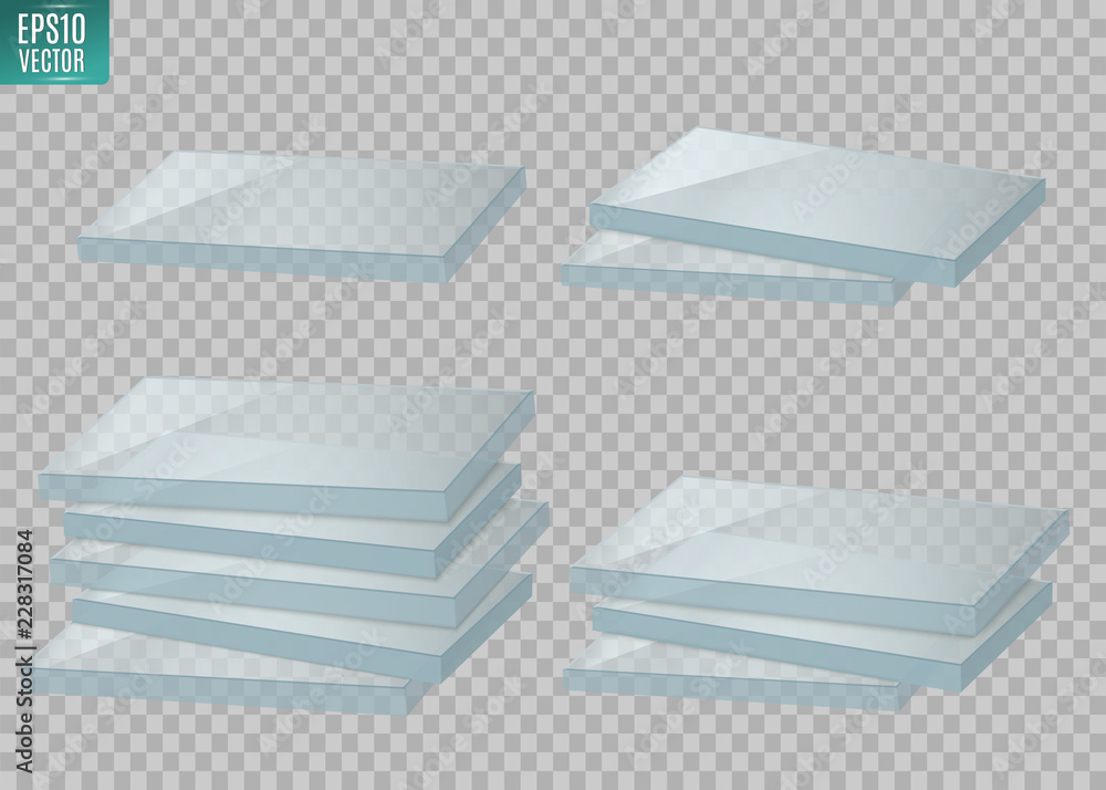 Glass isolated on transparent background. Sheet glass. Vector ...