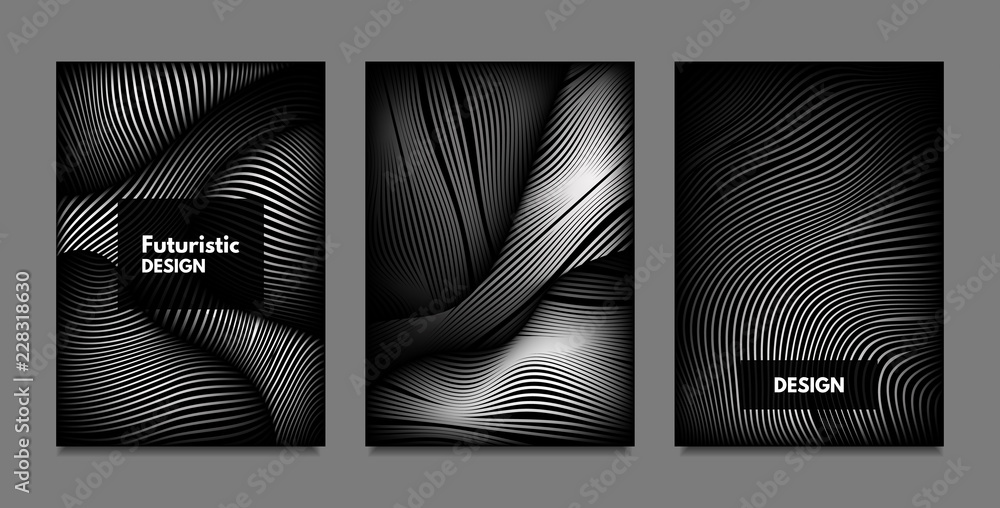 Distortion of Lines. Abstract Backgrounds with Vibrant Gradient and ...
