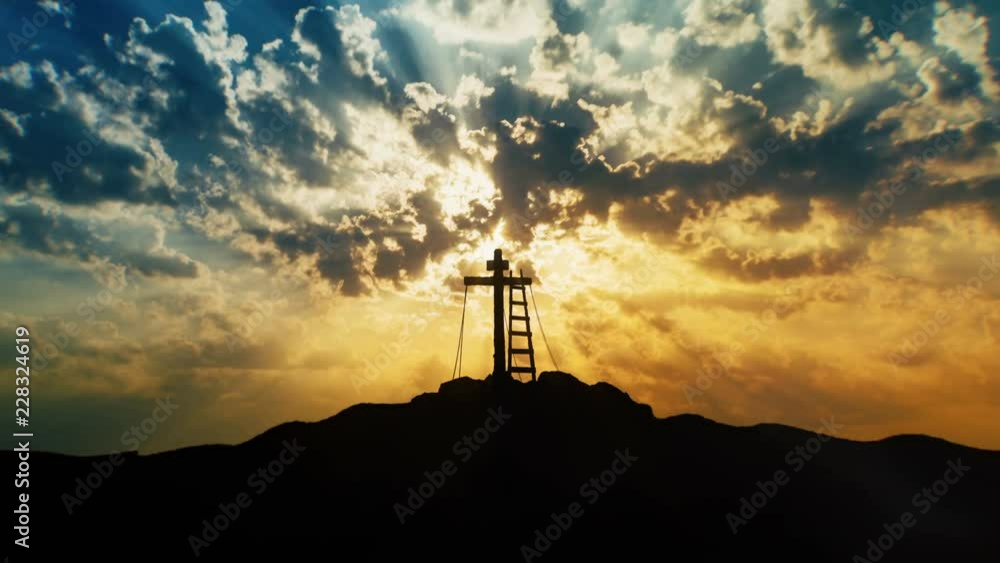 Golgotha hill outside ancient Jerusalem where Jesus Christ was ...