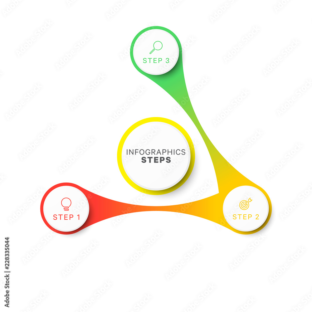 simple three steps design layout infographic template. process diagram ...
