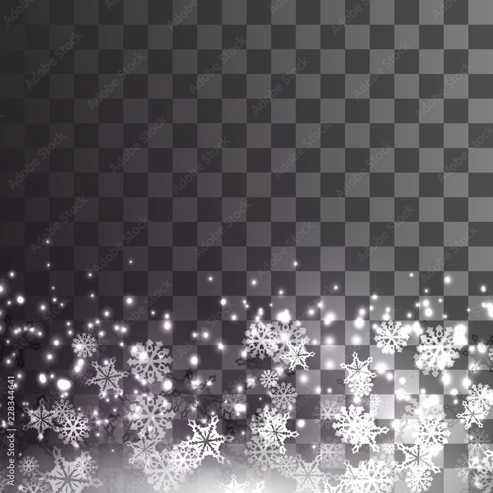 falling snow on a transparent background. Vecto illustration Stock ...