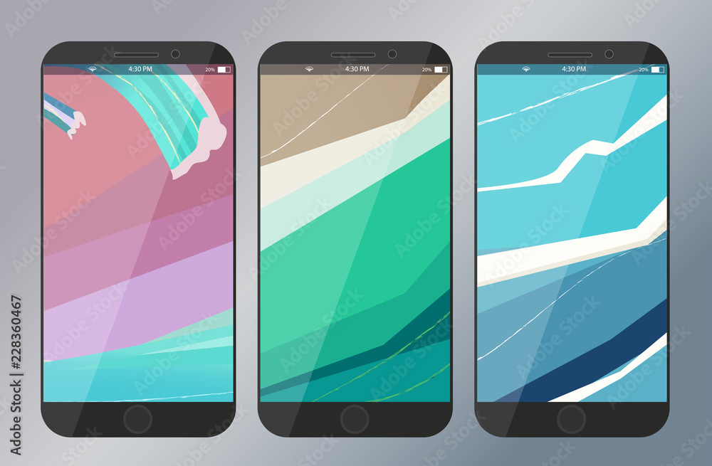 Design Of Mobile App Ui Ux Gui Set With Sea Waves Stock Vector Adobe Stock