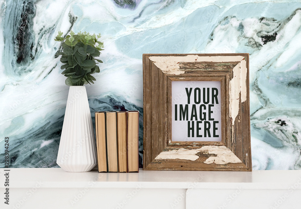 Frame on Table Mockup Stock Template | Adobe Stock