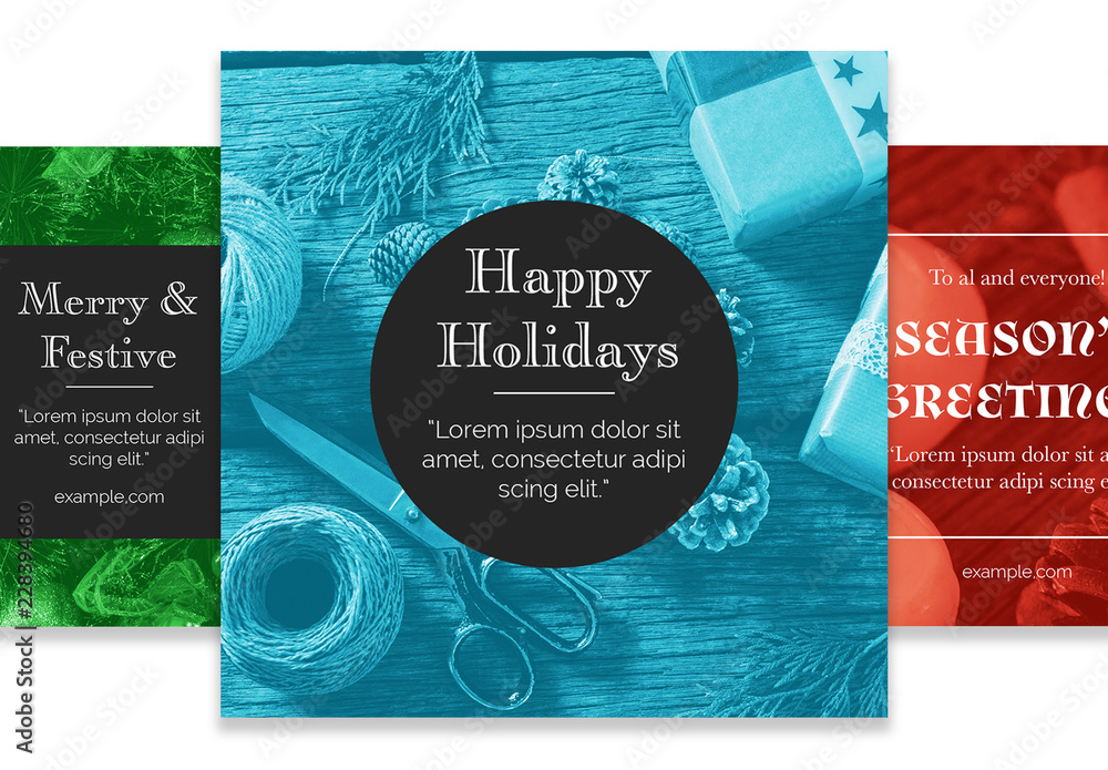 Holiday Social Media Post Layouts Stock Template | Adobe Stock