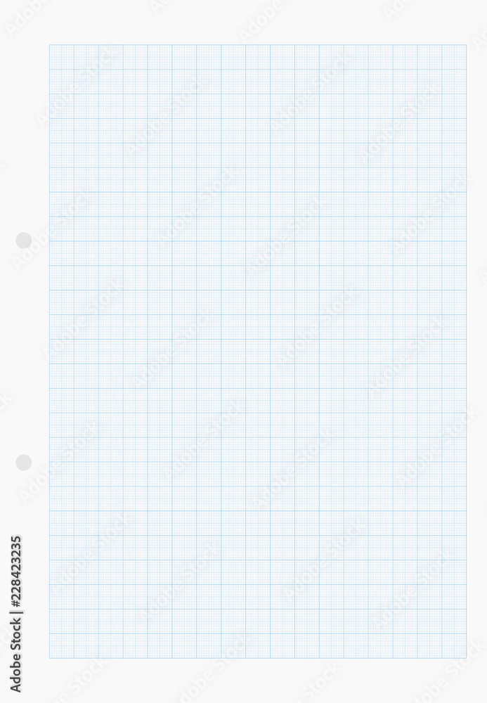 Graph paper sheet background with blue line pattern. Vector. Stock ...
