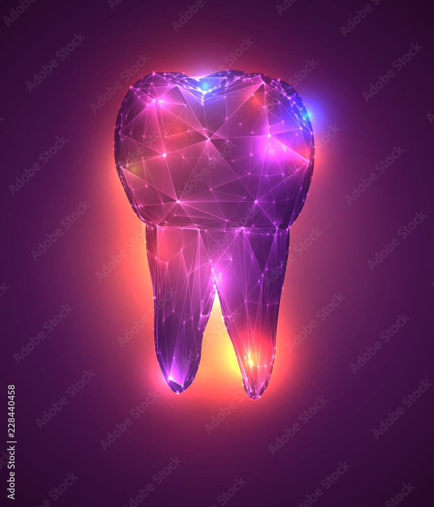 vector 3d tooth for dental medicine. on a pink background Stock Vector ...