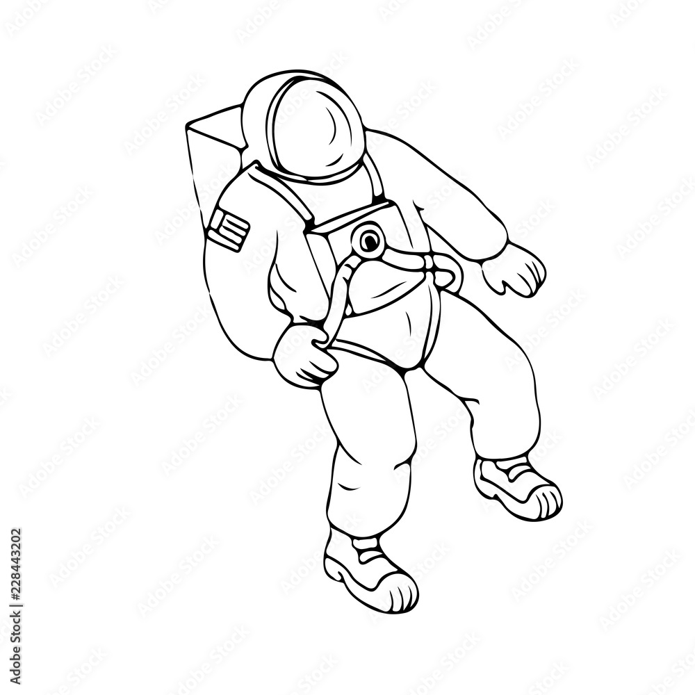 Astronaut Floating in Space Drawing Stock Vector | Adobe Stock Astronaut Floating in Space Drawing Stock Vector | Adobe Stock