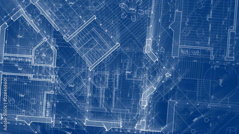 Architecture design: blueprint plan - illustration of a plan modern ...