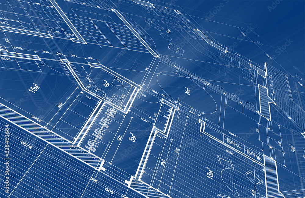 Architecture design: blueprint plan - illustration of a plan modern ...