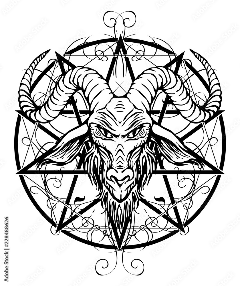 Baphomet Goat Head Drawing