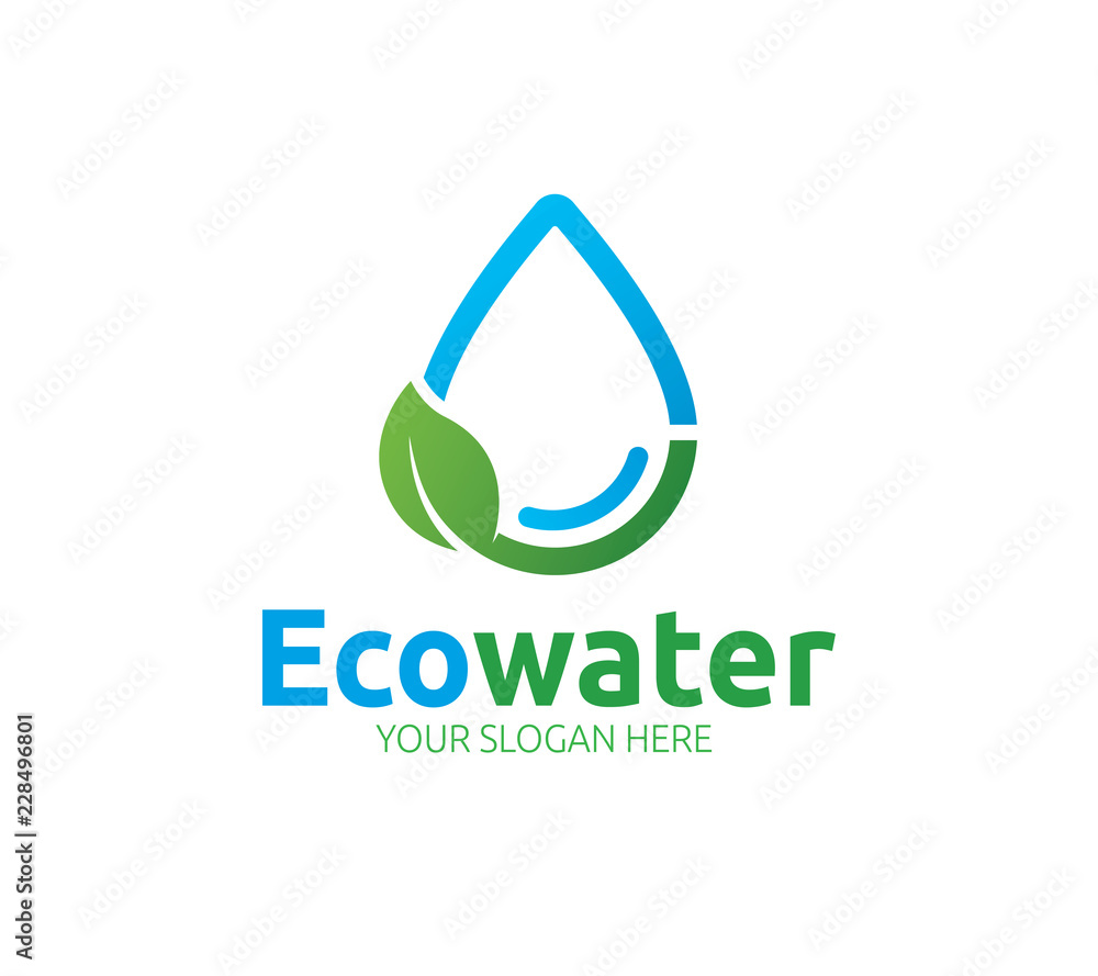 Eco Water Logo Stock Vector | Adobe Stock
