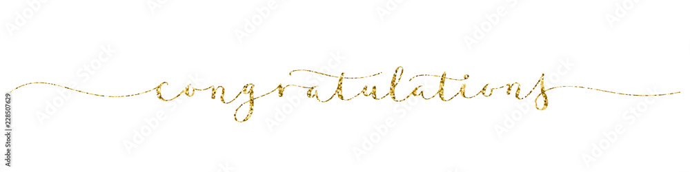 CONGRATULATIONS! gold glitter brush calligraphy banner Stock Vector ...
