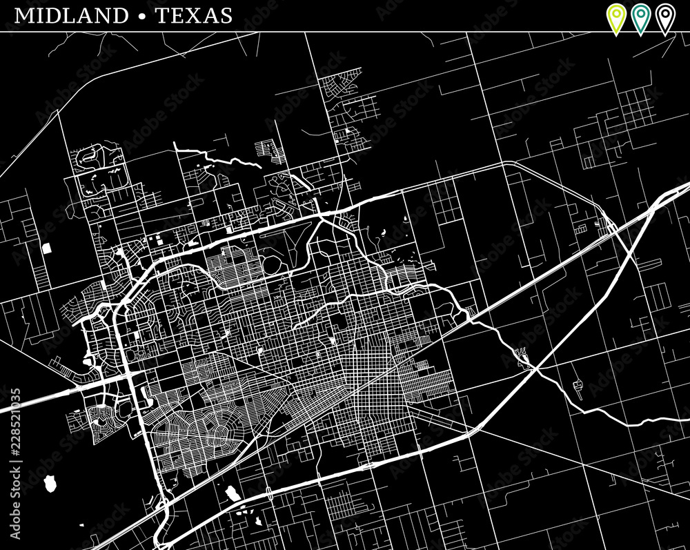 Poster Simple map of Midland, Texas – Wall Art | UkPosters