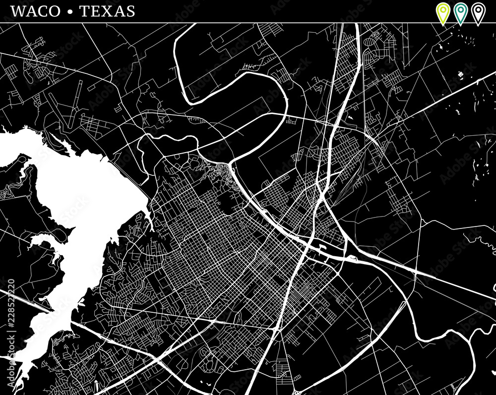 Simple map of Waco, Texas Stock Vector | Adobe Stock