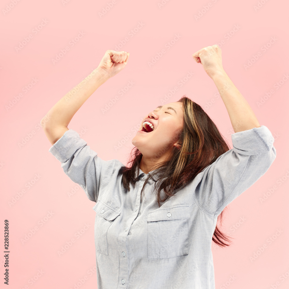 I won. Winning success happy woman celebrating being a winner. Dynamic ...