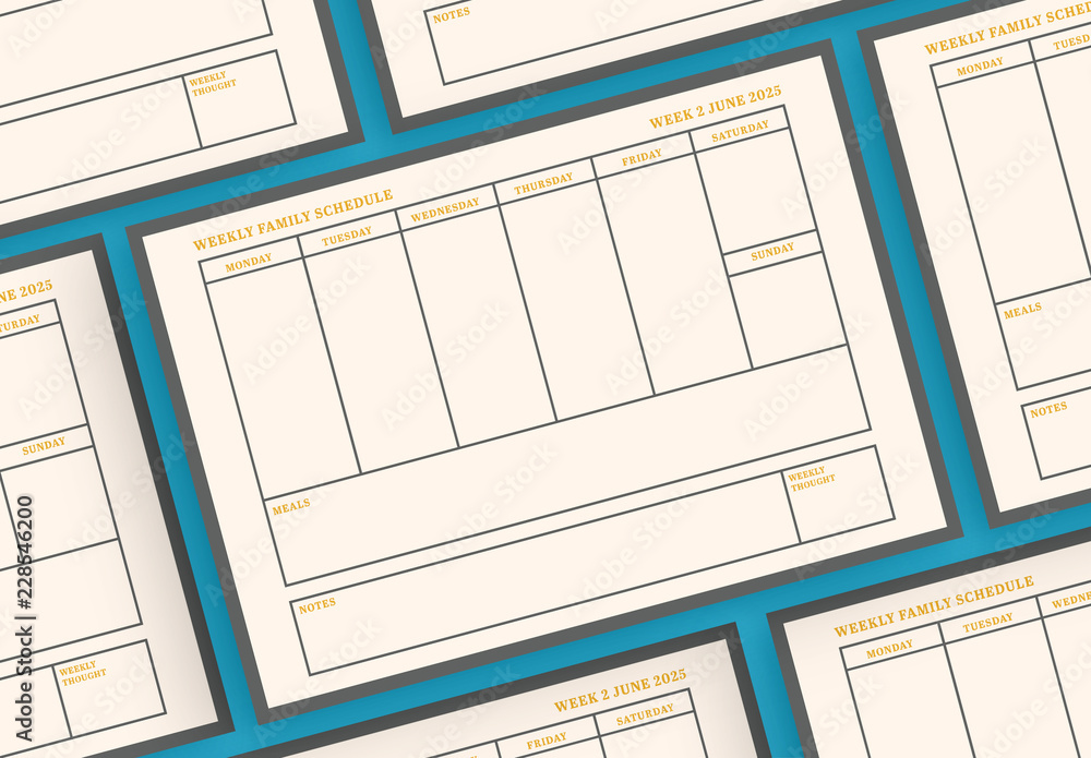 Weekly Schedule Layout Stock Template | Adobe Stock