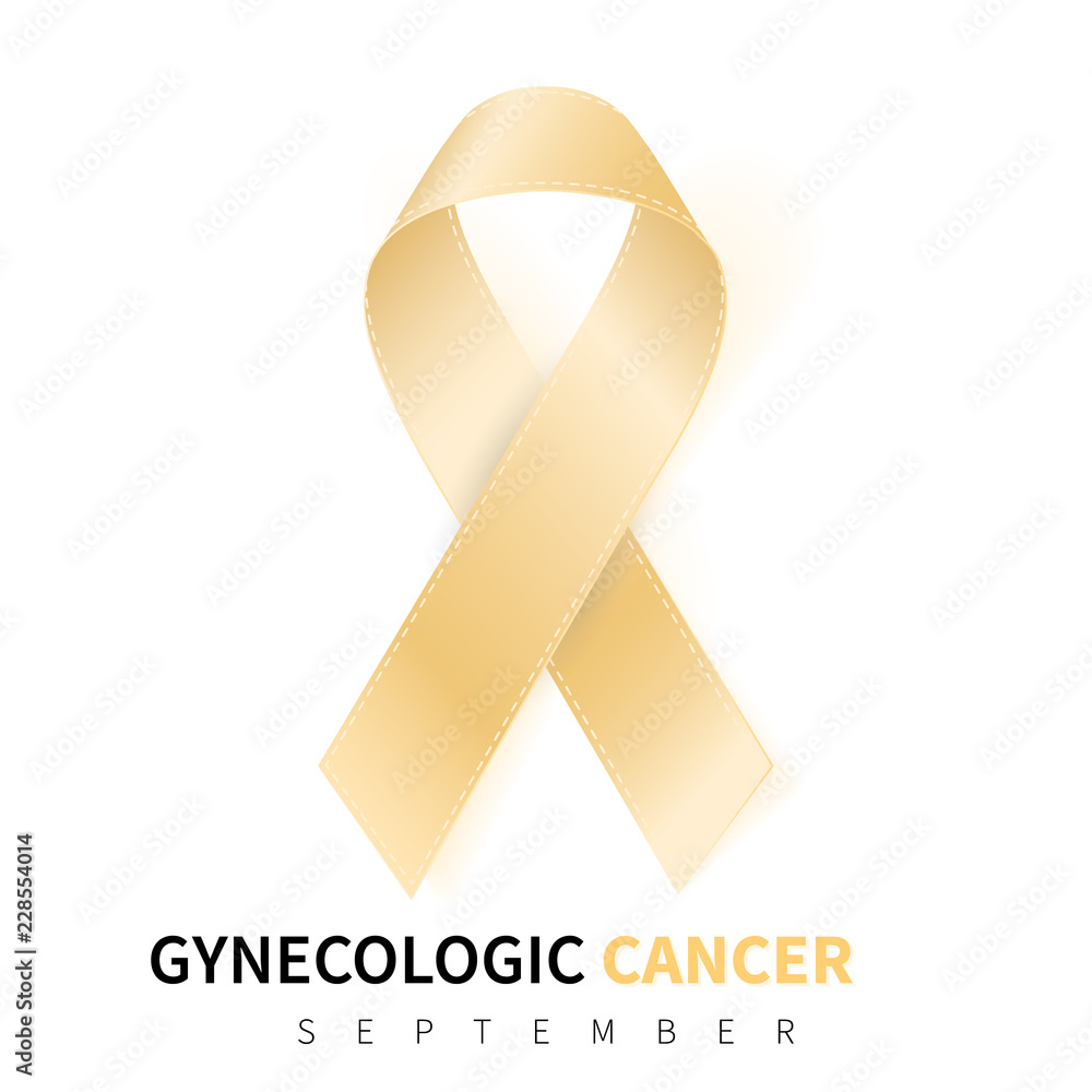 Gynecologic Cancer Awareness Month. Realistic Peach ribbon symbol ...