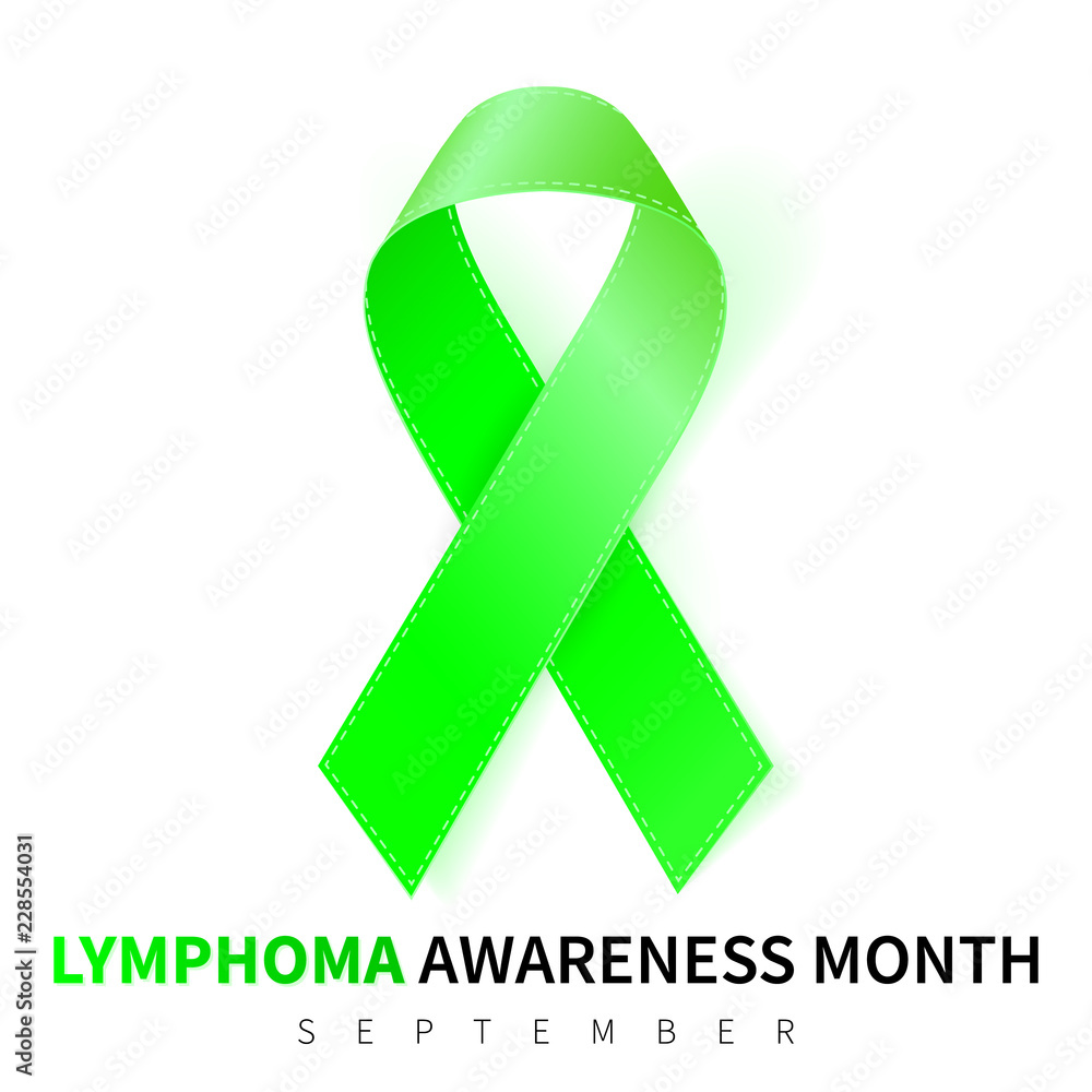 Lymphoma Awareness Month. Realistic Lime Green ribbon symbol. Medical ...