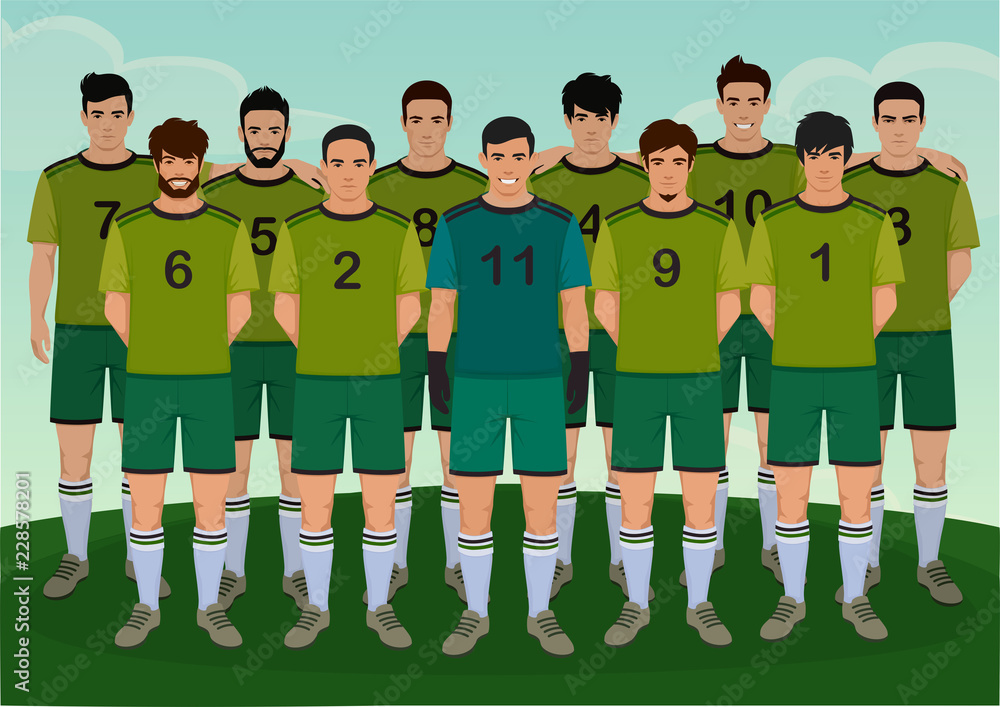 vector illustration of soccer player, football team people Stock Vector ...