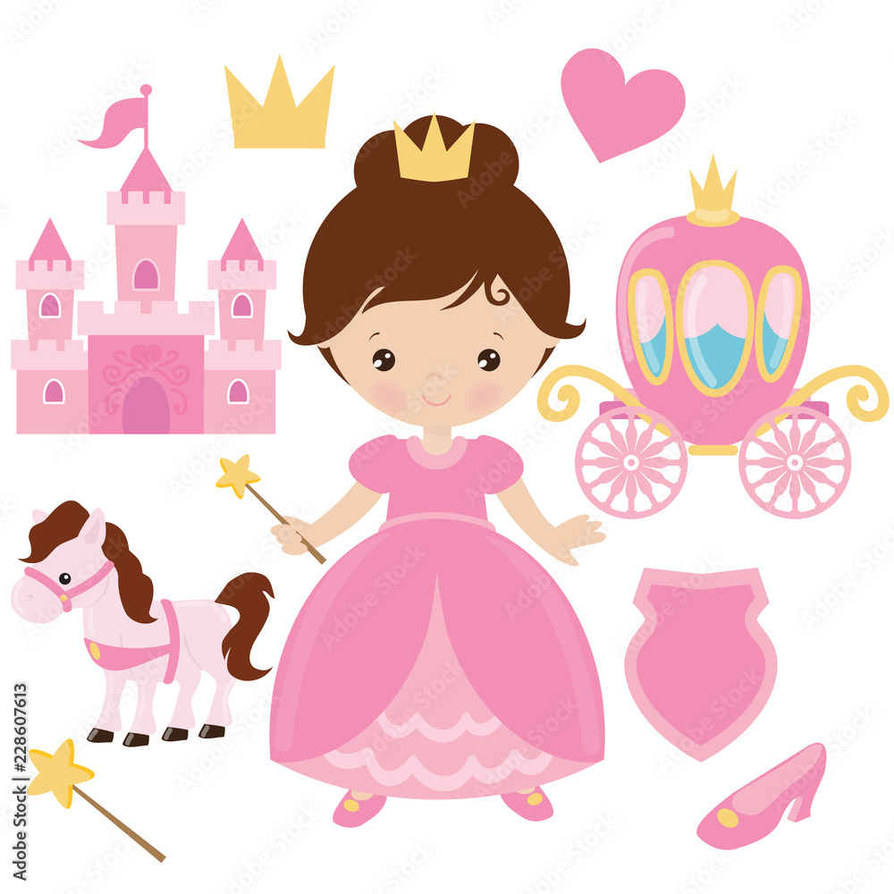 Princess vector cartoon illustration Stock Vector | Adobe Stock