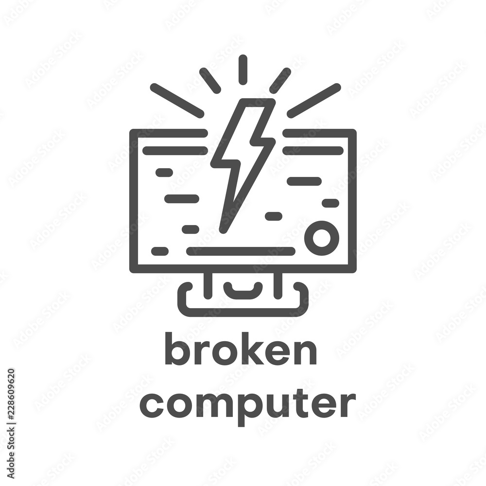 Broken Computer Icon