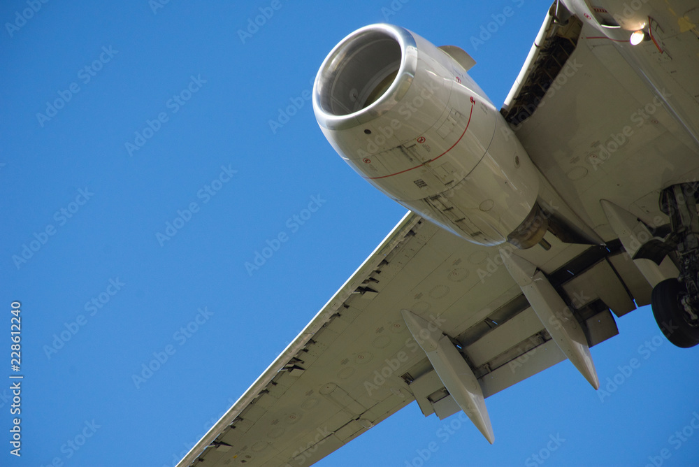 Jet Engine and Wing - Detailed - Boeing 737 MAX Aircraft on Takeoff ...