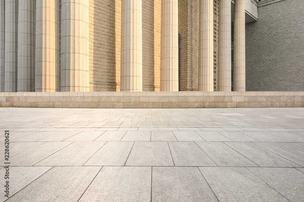 Empty square floor and modern architecture scenery Stock Photo | Adobe ...