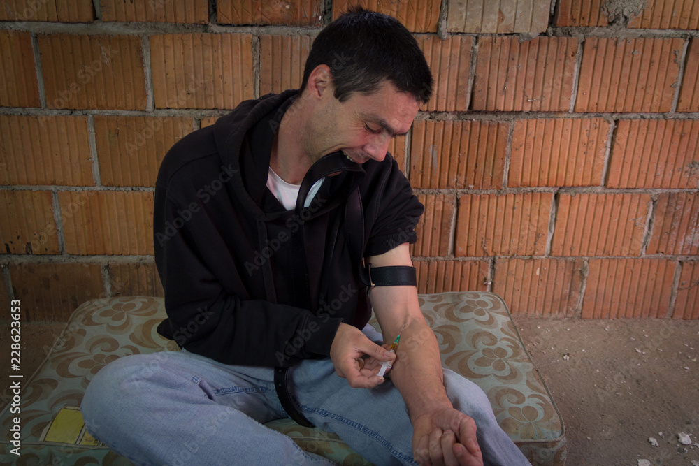 Heroin Addict Injecting