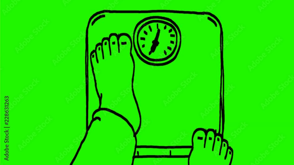 2d Animation motion graphics showing a drawing of a fat obese feet ...