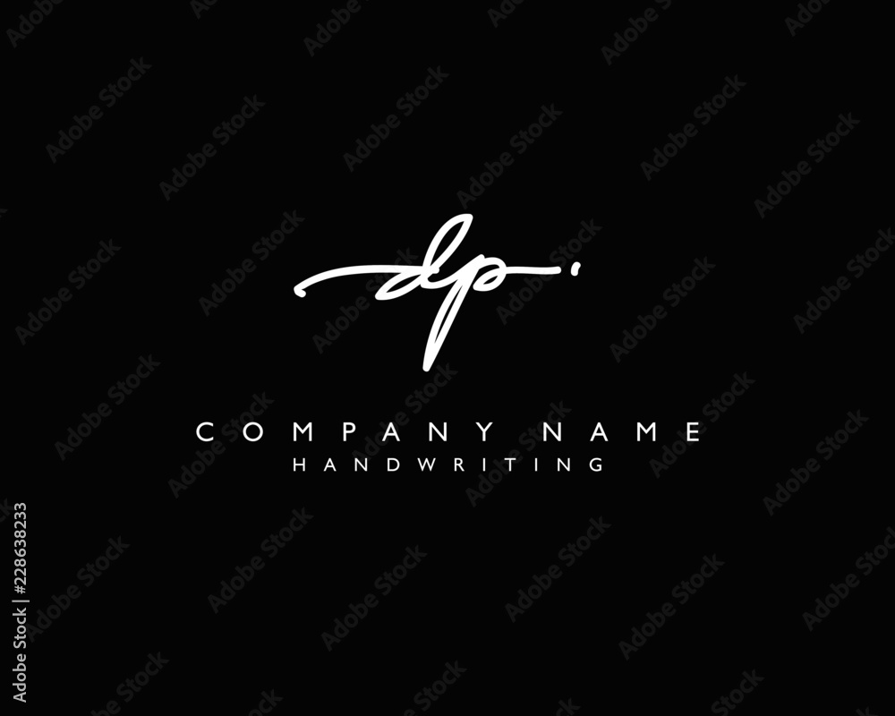 D P Initial handwriting logo Stock Vector | Adobe Stock