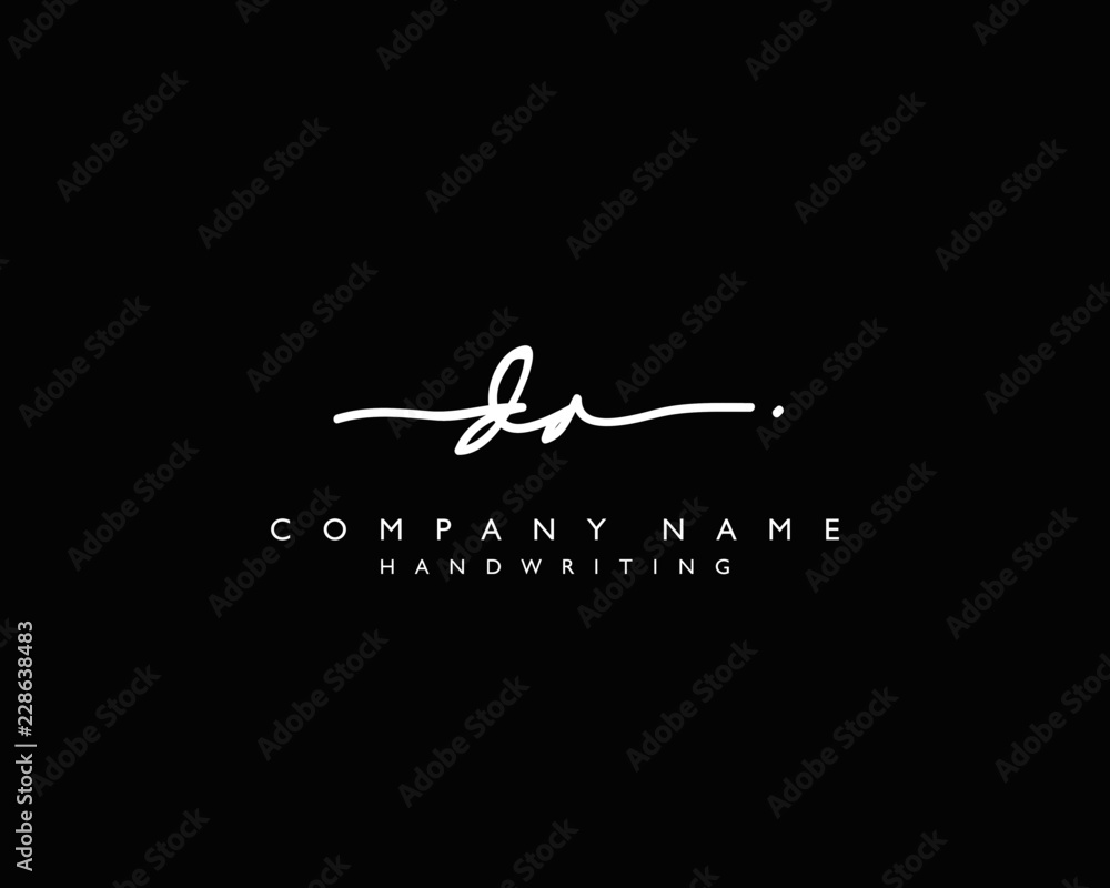 D A Initial handwriting logo Stock Vector | Adobe Stock