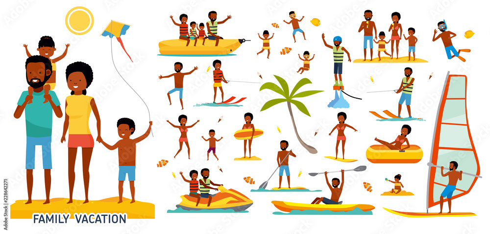 Family Beach Vacation Clipart