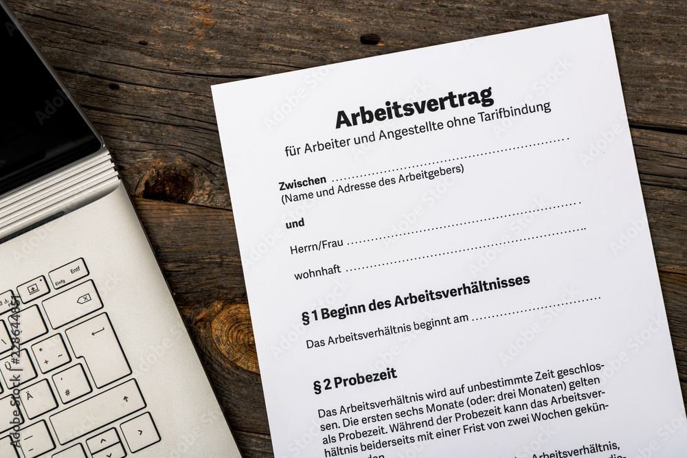 deutscher Arbeitsvertrag Tarif Vertrag für Angestellte und Arbeitgeber ...