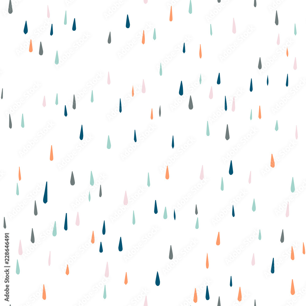 rain drops doodles pattern Stock Vector | Adobe Stock