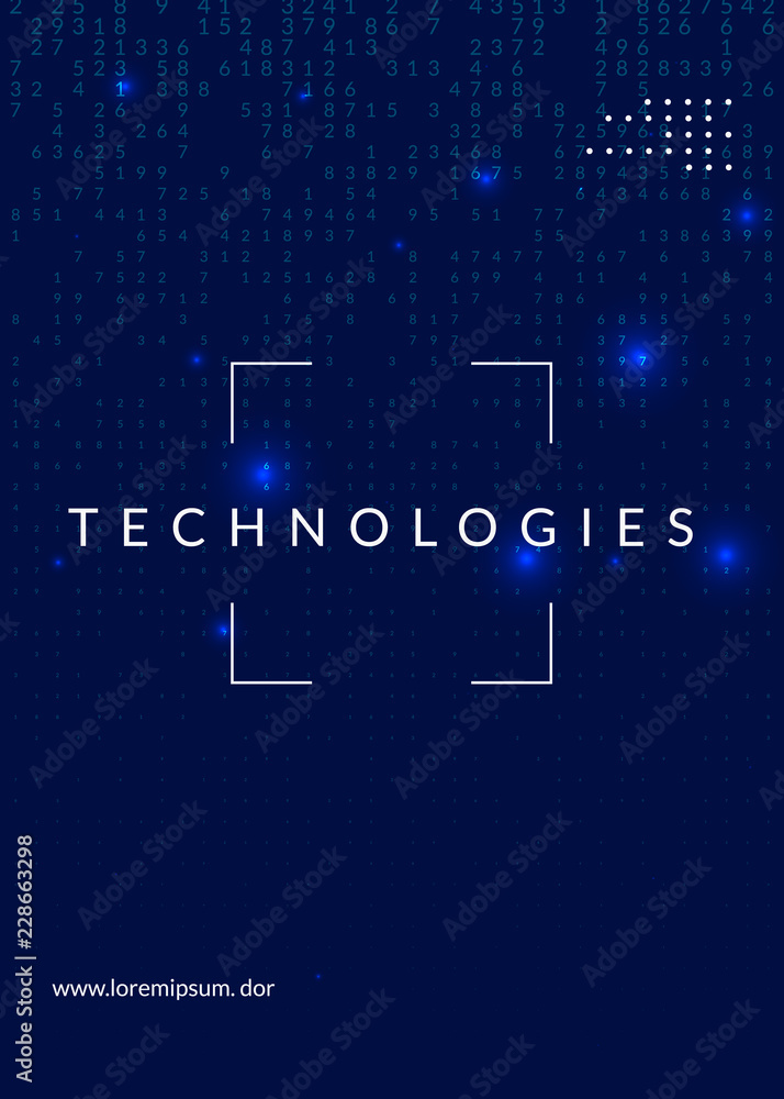 Quantum computing background. Technology for big data, visualization ...