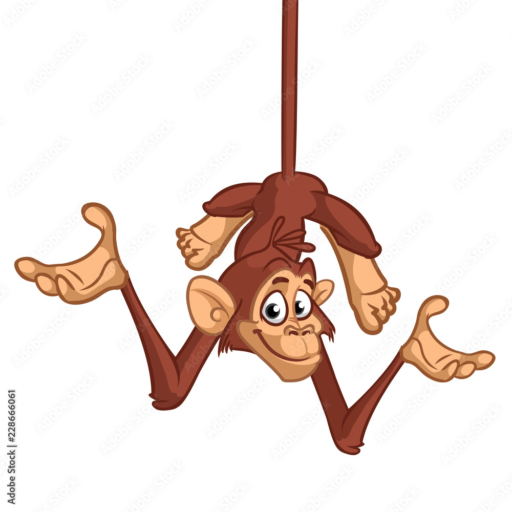 Upside Down Hanging Monkey Clipart