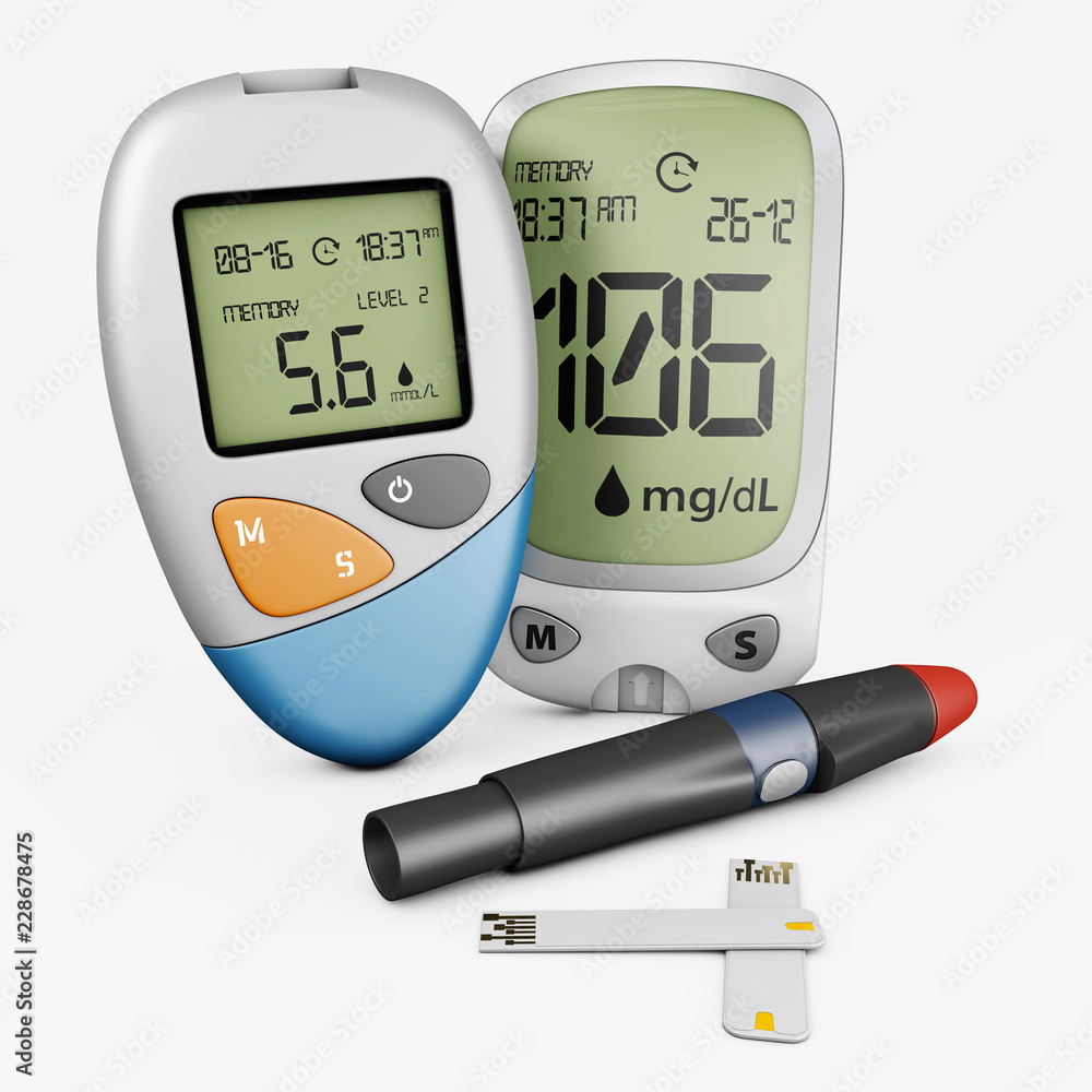 realistic blood glucose meter glucometer, diabetes blood glucose test ...