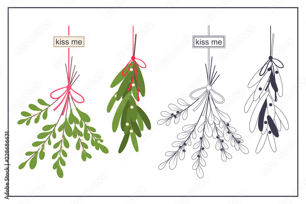 Cartoon Mistletoe Hanging