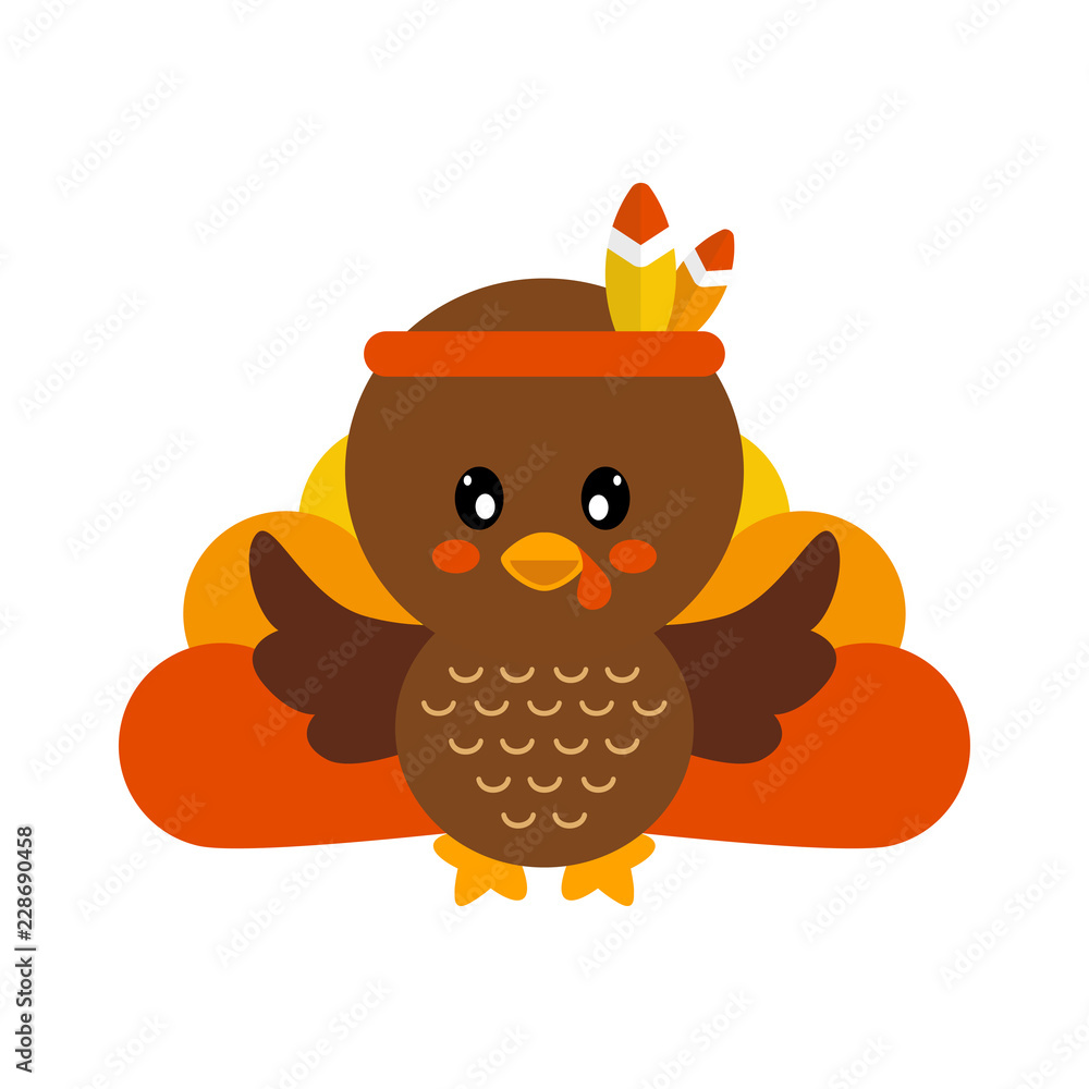cartoon cute turkey vector image Stock Vector | Adobe Stock