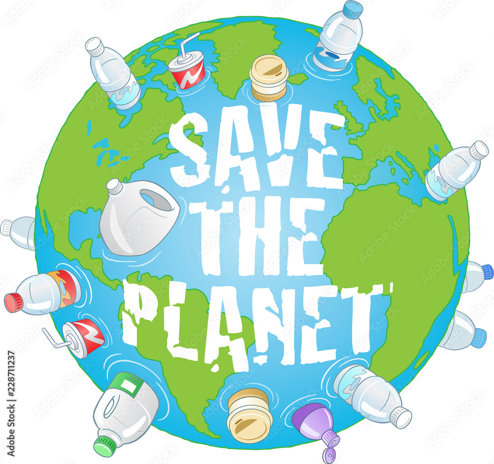Save the Planet pollution vector Stock Vector | Adobe Stock