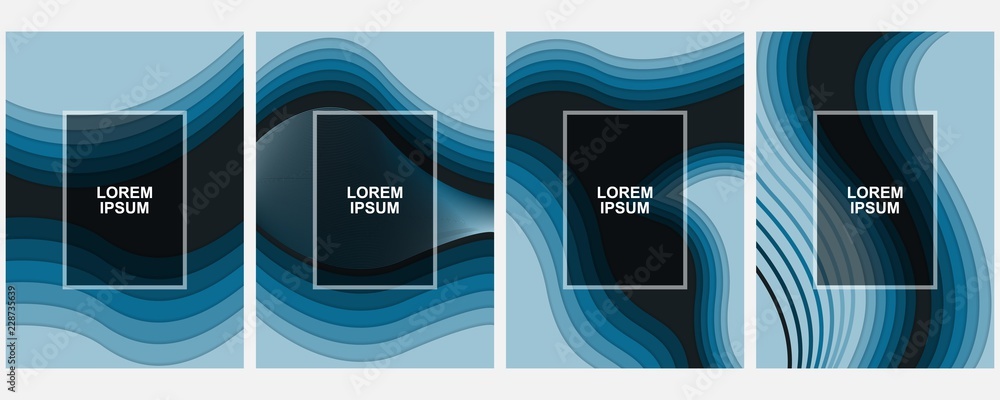 Wavy abstraction. Multi-level design for business presentations, flyers ...