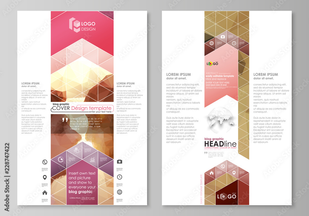 Blog graphic business templates. Page website design template, easy ...