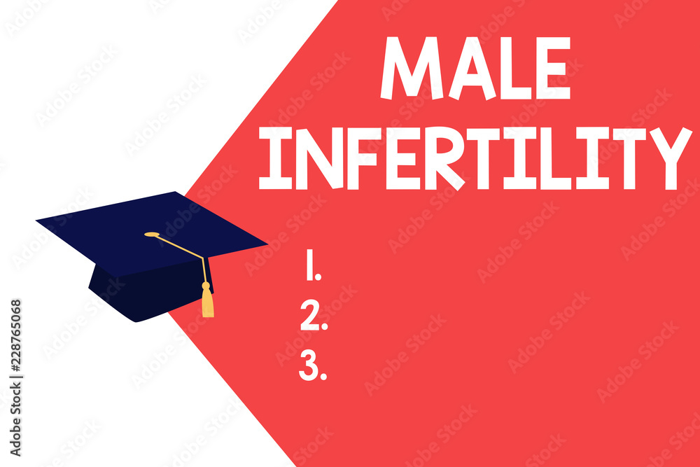 Text sign showing Male Infertility. Conceptual photo Inability of a ...