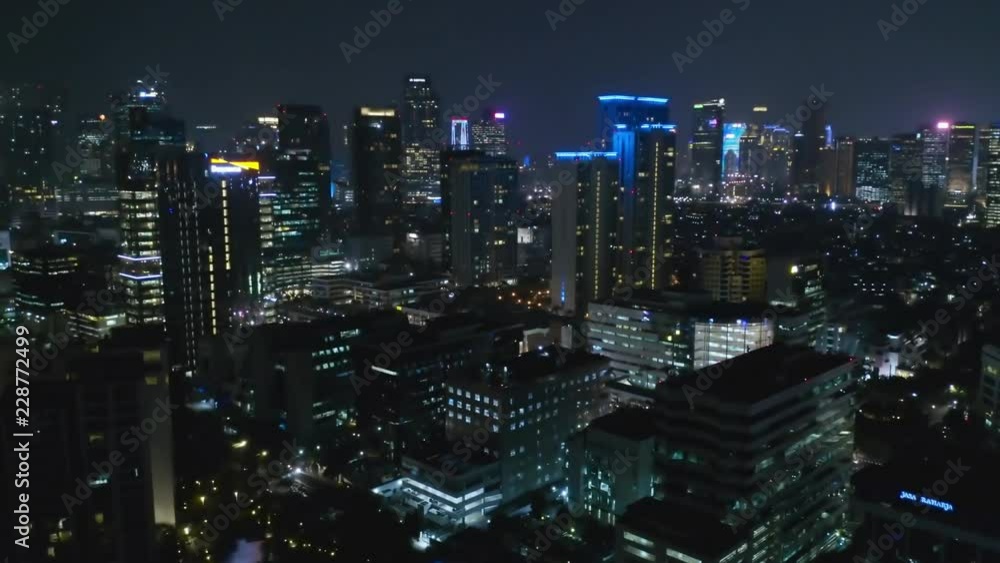 JAKARTA, Indonesia - October 15, 2018: Beautiful aerial footage of ...