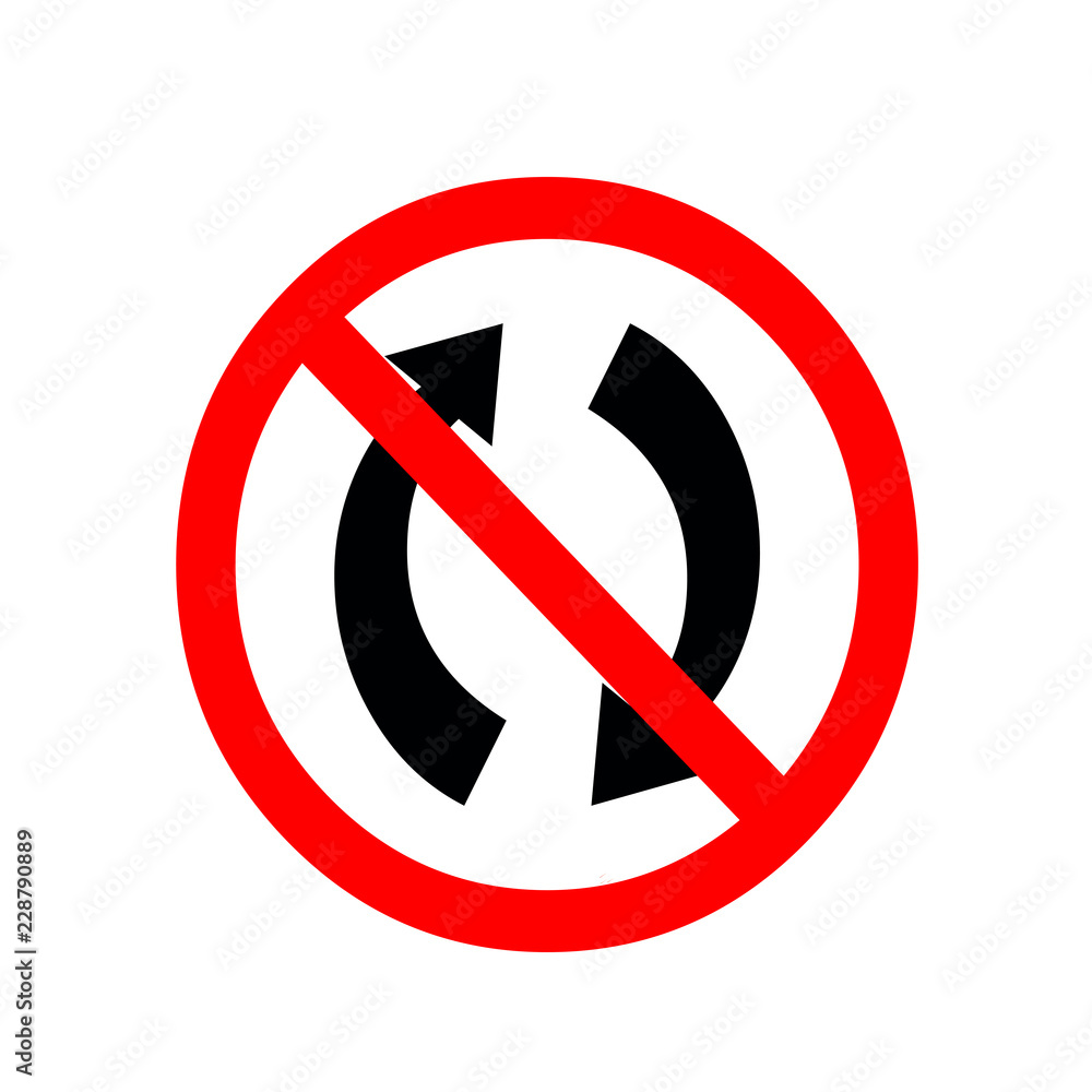 No Arrow sign reload refresh rotation loop pictogram. Forbidden sign ... No Arrow sign reload refresh rotation loop pictogram. Forbidden sign ...