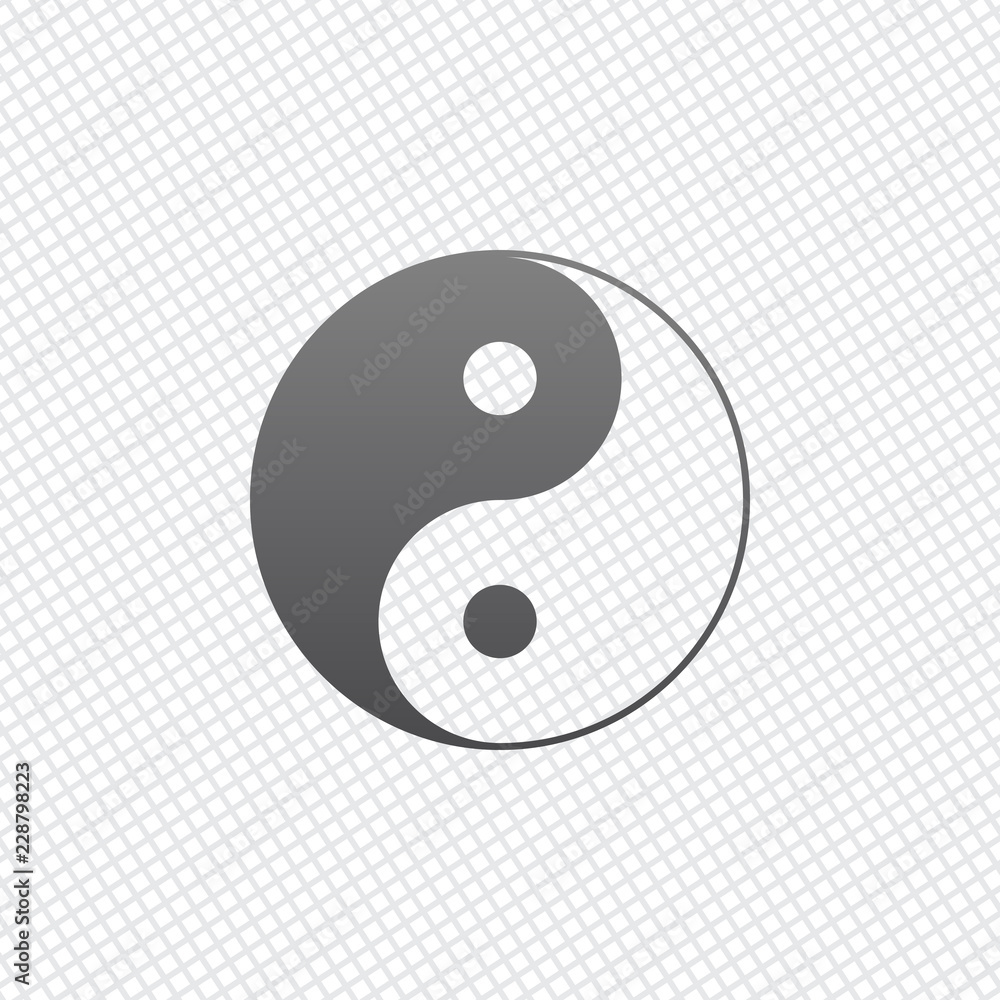 yin yan symbol. On grid background Stock Vector | Adobe Stock