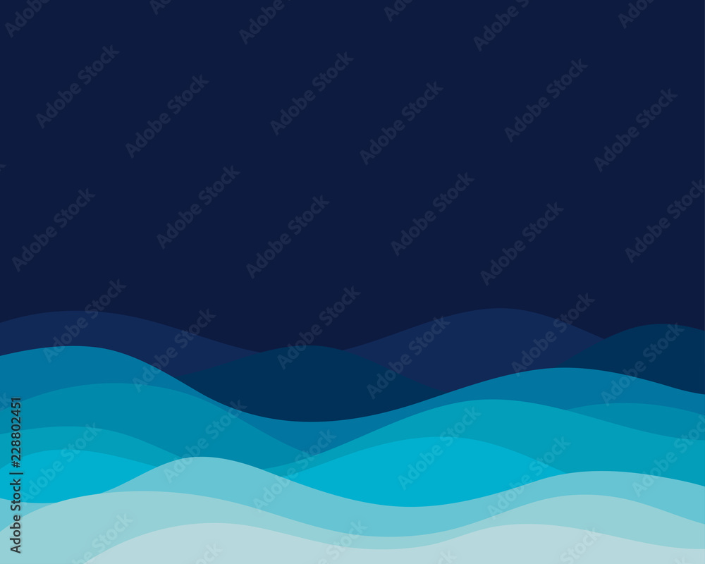 Blue ocean wave curve sea concept abstract vector background Stock ...