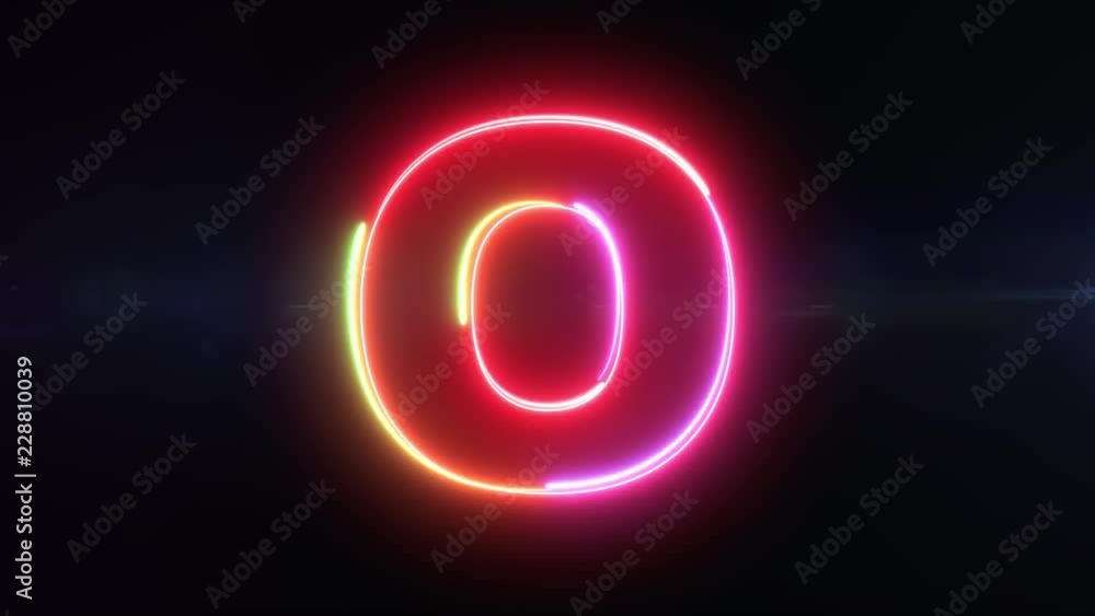 Letter O - shaking symbol outline looping on black background in 4k ...